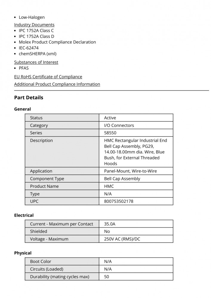 MOLEX 585500000 technical document preview, page 2