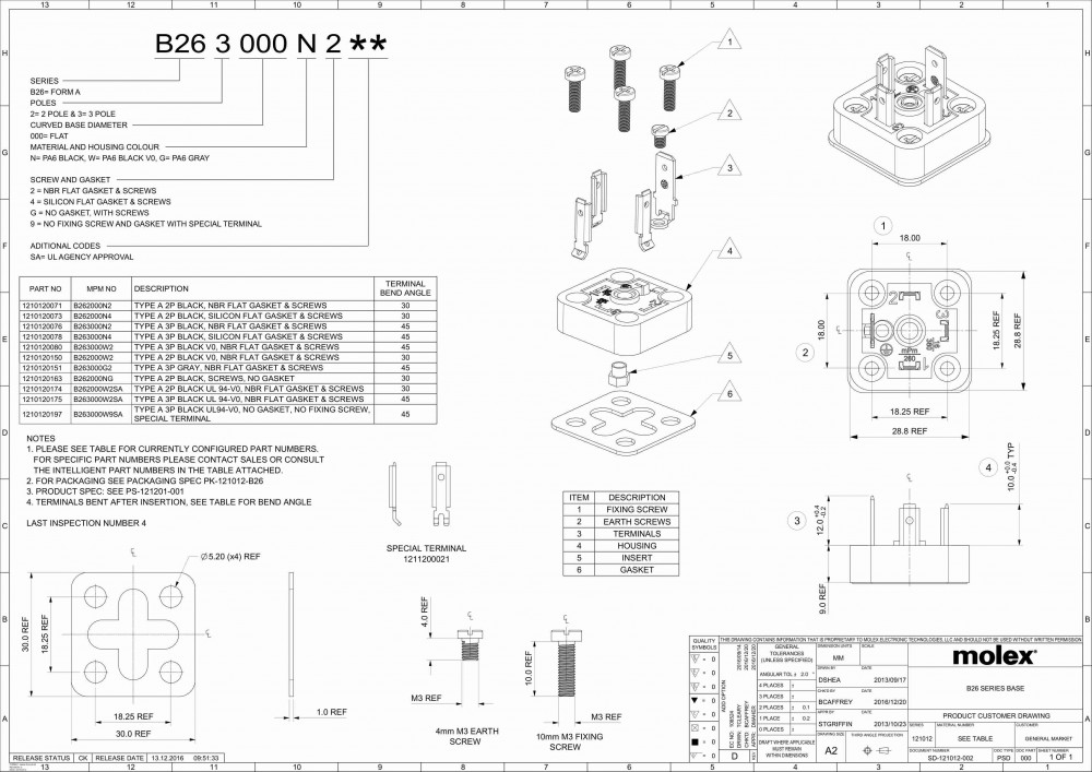 B26 Series Base product drawing preview for part 1210120071