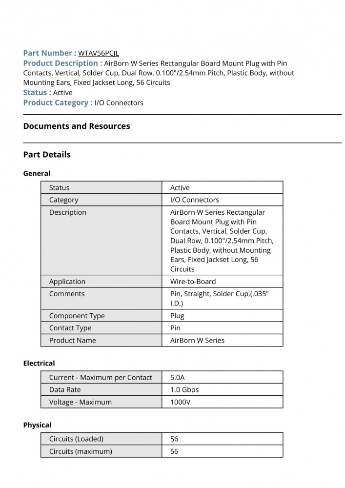 WTAV56PCJL technical document page 1