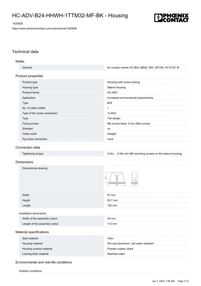 Phoenix Contact 1420926 technical document page 2