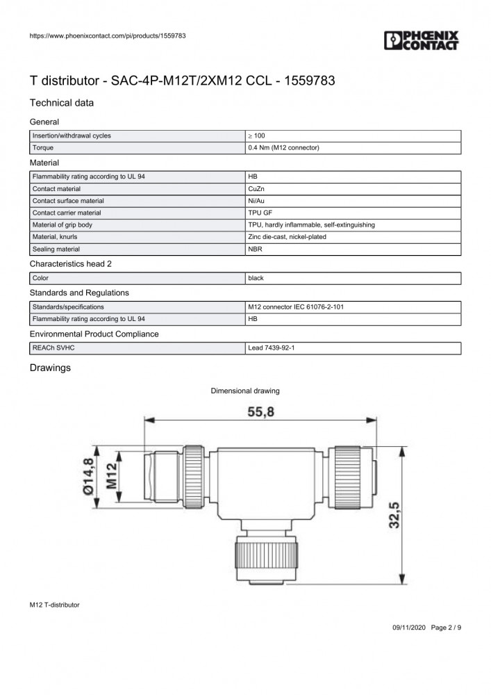 Phoenix Contact 1559783 technical document page 2