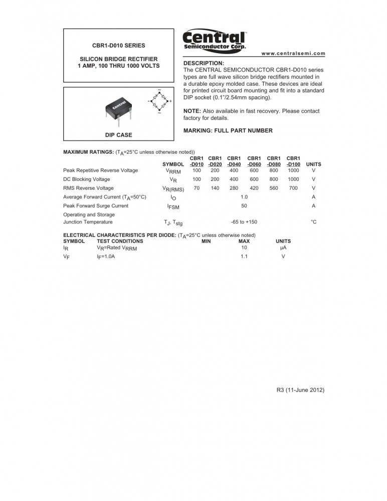 CBR1-D100 PBFREE datasheet page 1