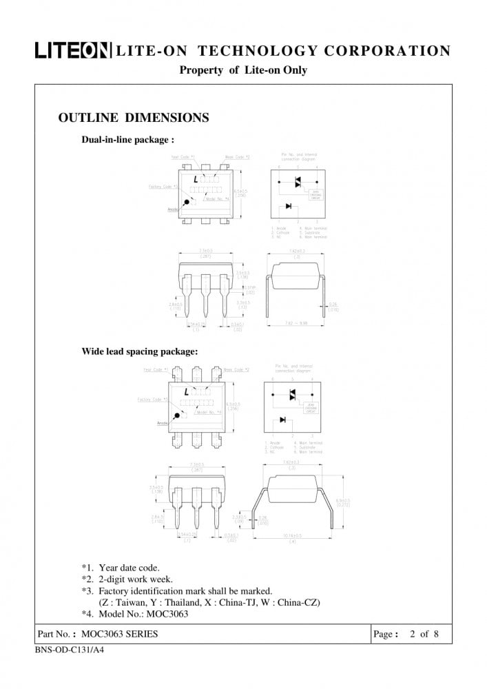 MOC3063 series datasheet page 3