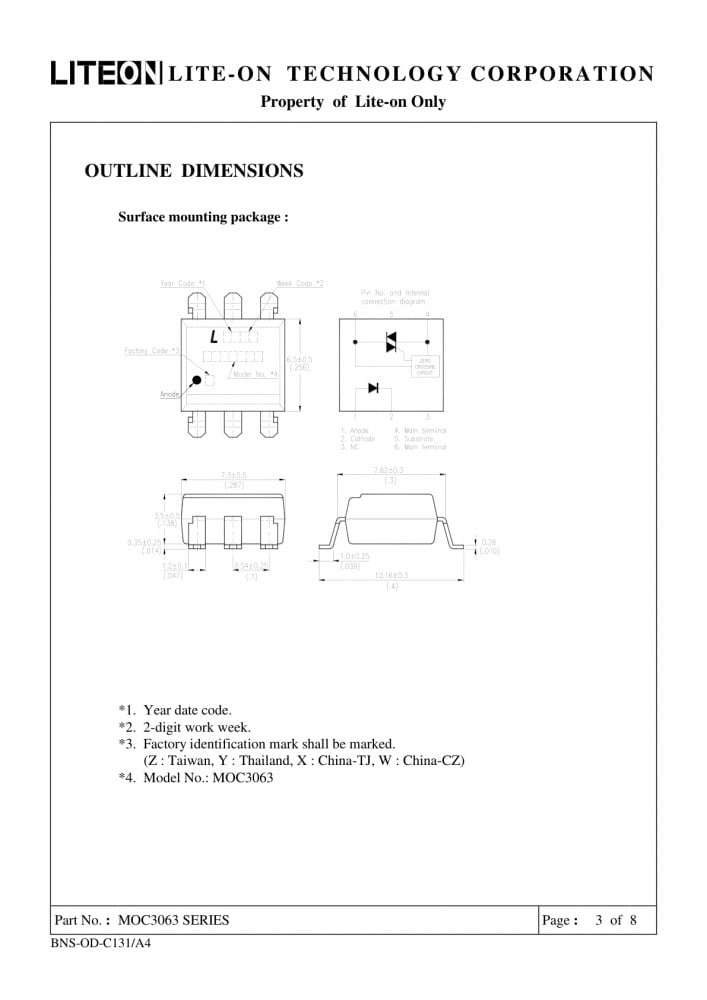 MOC3063 series datasheet page 4