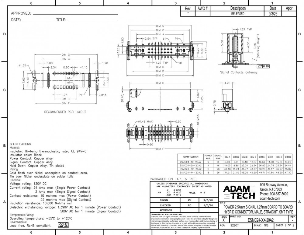 ADAM TECH ESMC24-XX-20A2 drawing, page 1