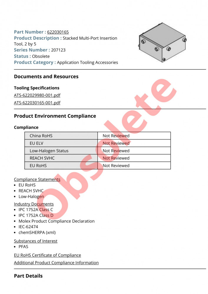 Tooling document preview, page 1