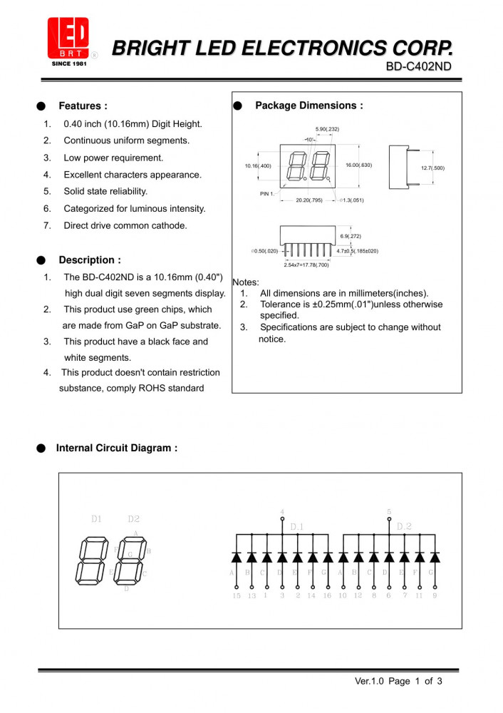 BD-C402ND technical document preview, page 1