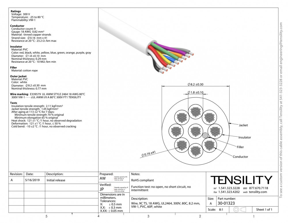 Tensility 30-01323 product drawing preview