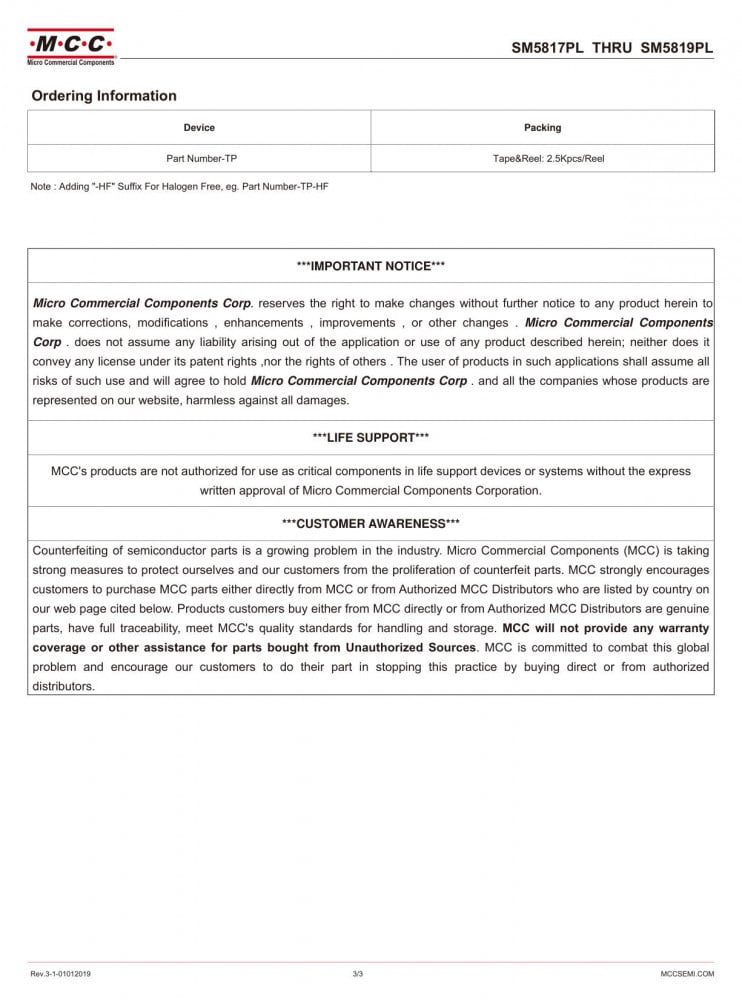 SM5817PL-TP datasheet page 3