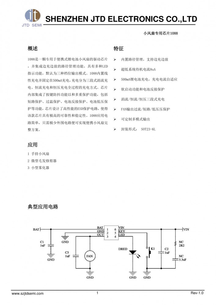 JTD1088 datasheet page 1