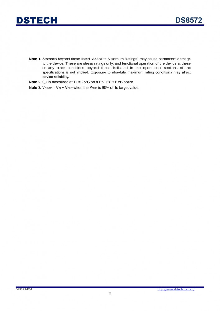 DSTECH DS8572 datasheet page 8