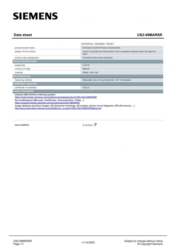 49MARSR technical document preview