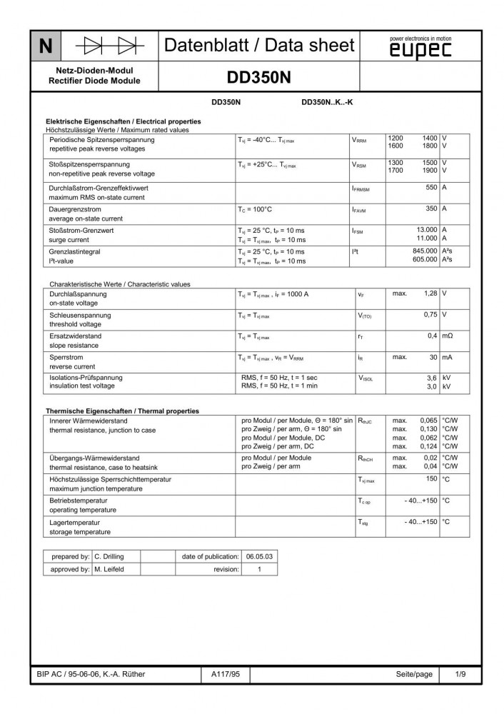 DD350N12K-K datasheet page 1