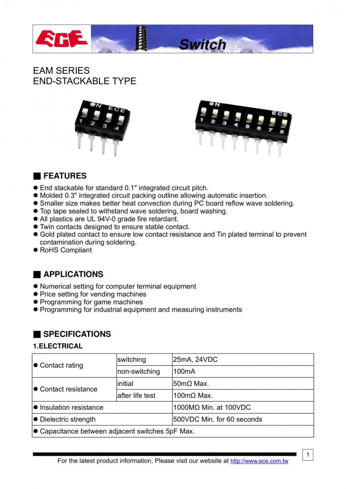 ECE EAM110EZ datasheet page 1