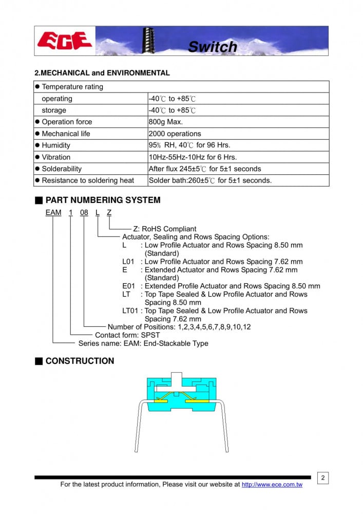 ECE EAM110EZ datasheet page 2