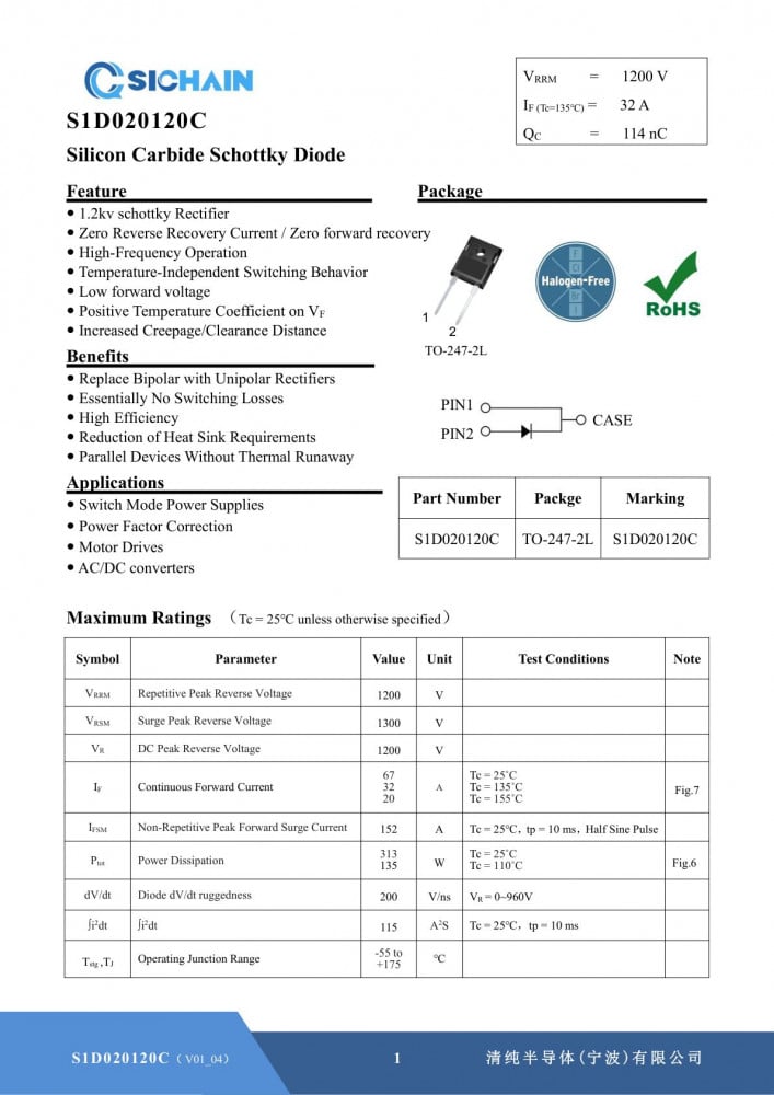 S1D020120C datasheet page 1