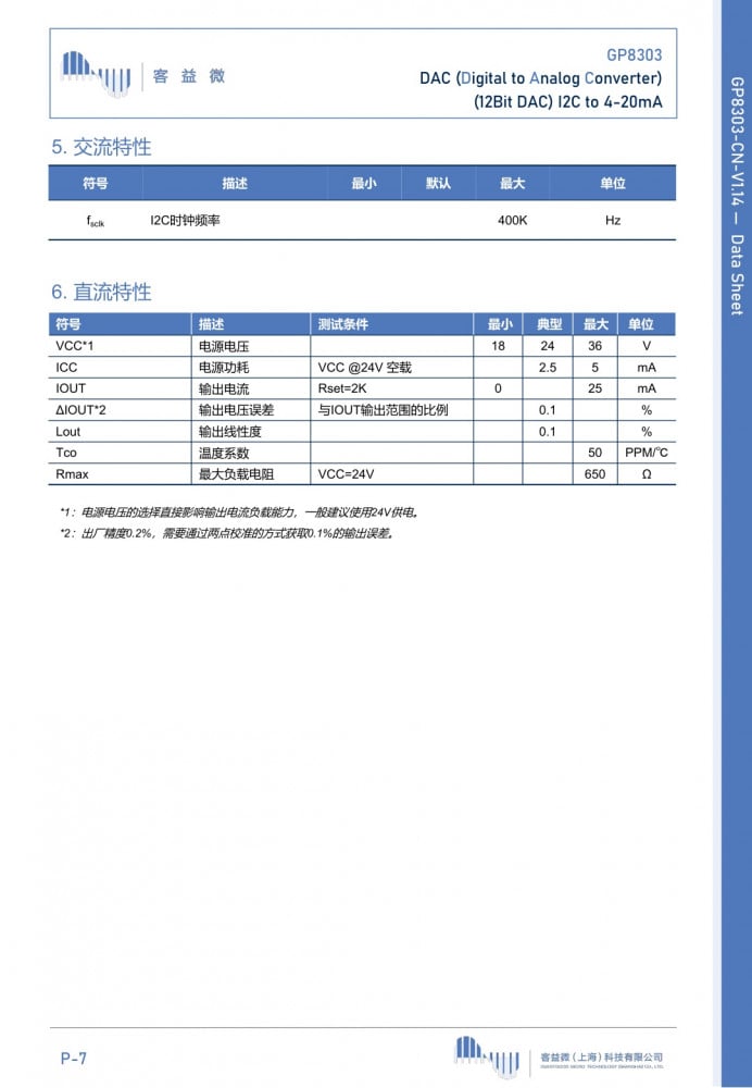 GP8303-TC50-EW datasheet page 7