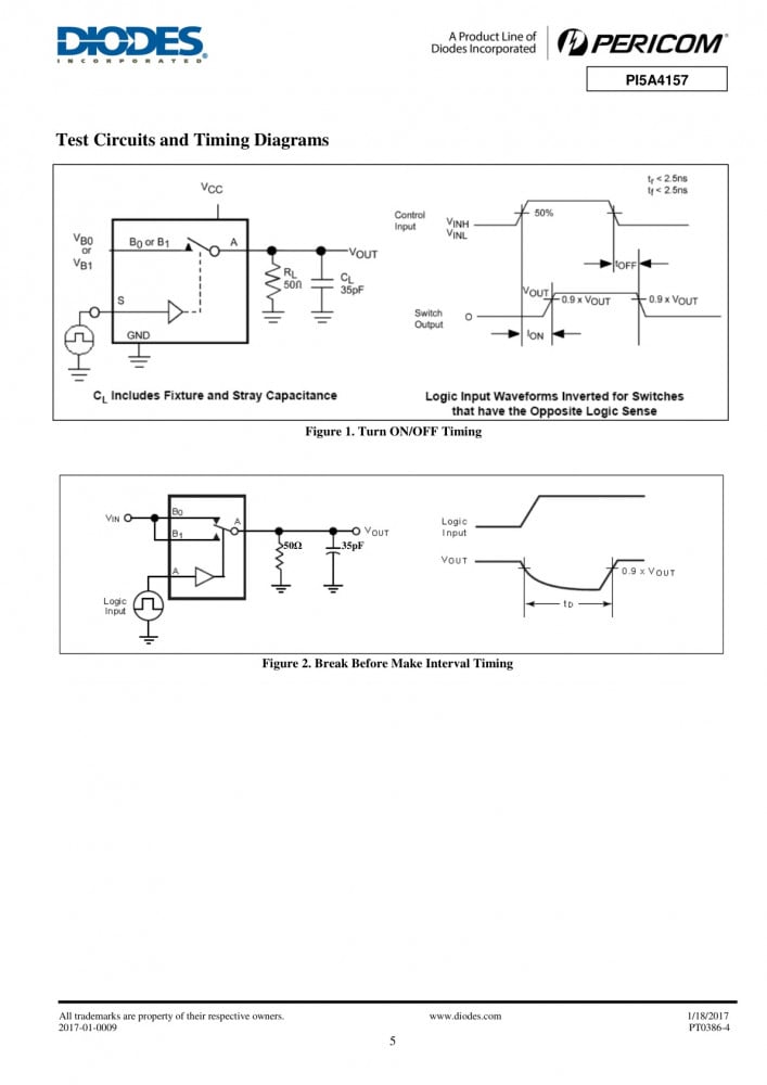 PI5A4157 datasheet page 5