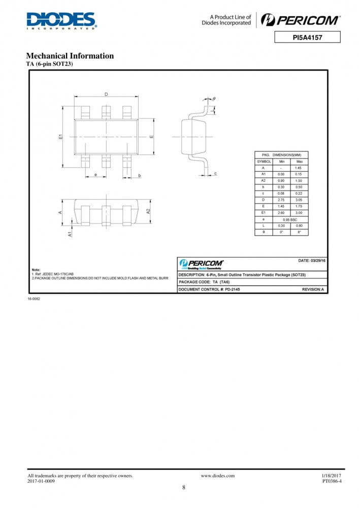 PI5A4157 datasheet page 8