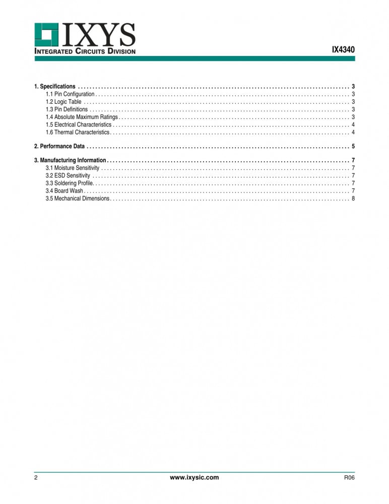 IX4340 datasheet page 2