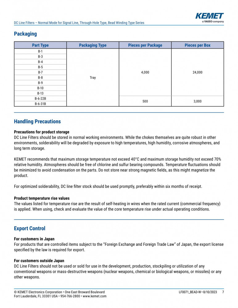 KEMET B-4 datasheet page 7