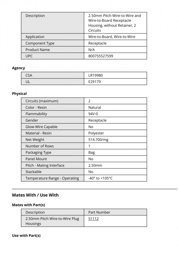 Molex 511110210 technical document page 2