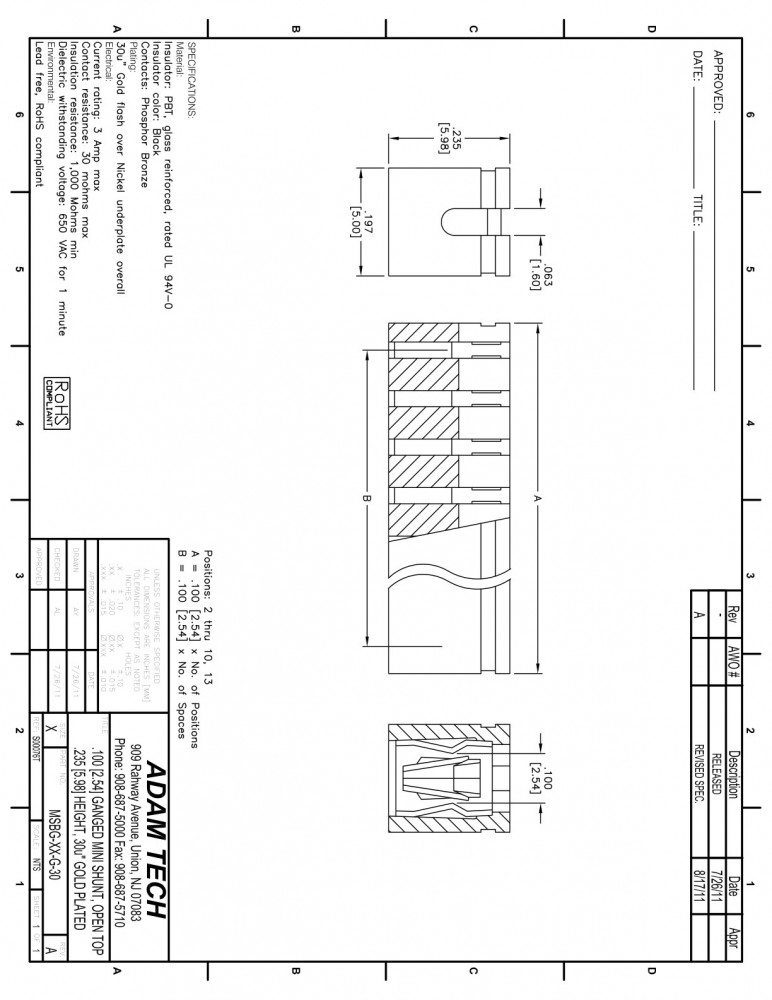 ADAM TECH MSBG-XX-G-30 product drawing preview