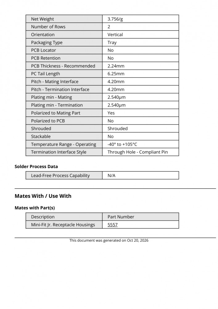 MOLEX 466111010 technical document page 3