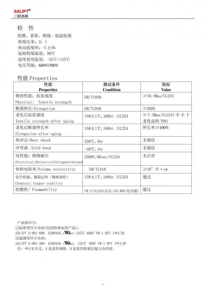 SALIPT S-901 technical document page 2