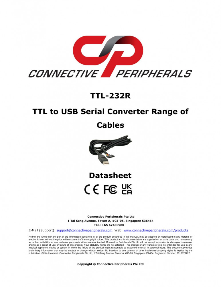 TTL-232R datasheet page 1