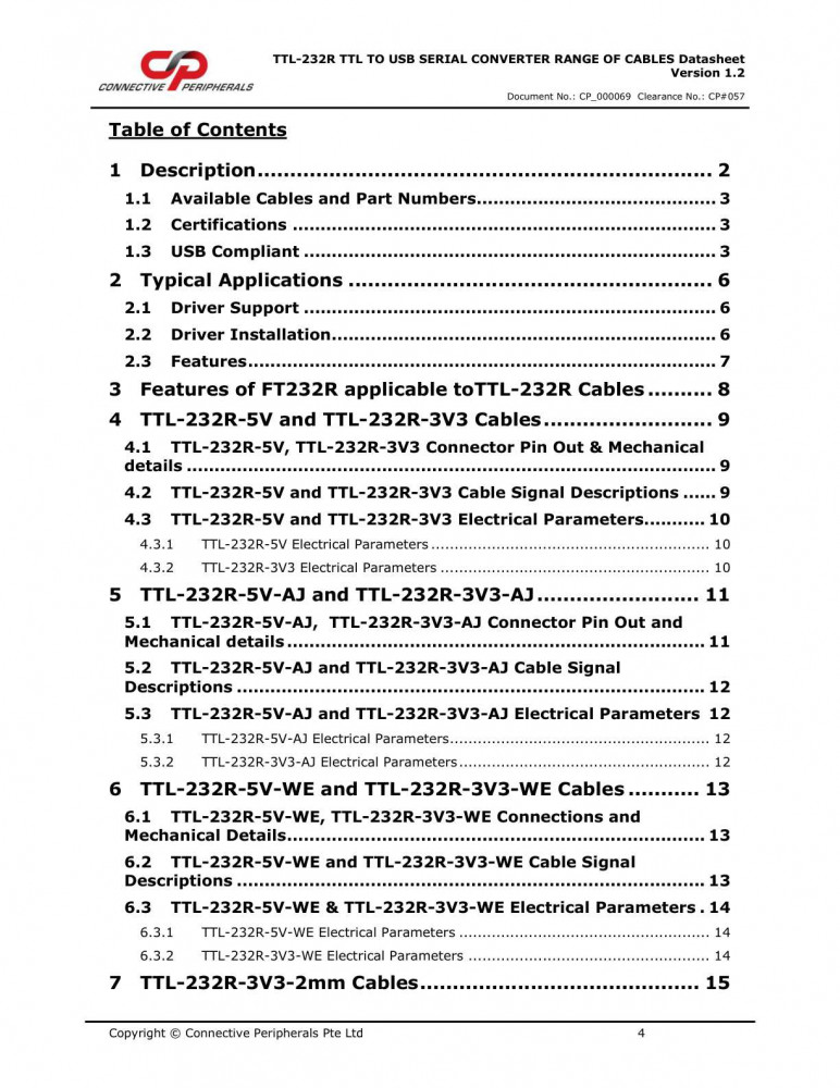 TTL-232R datasheet page 4