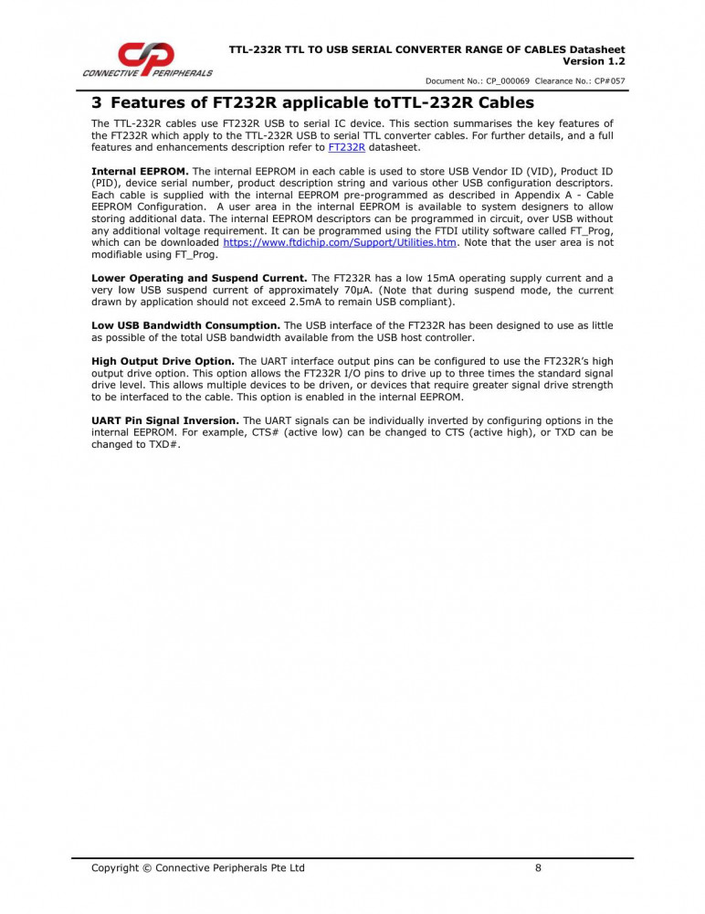 TTL-232R datasheet page 8