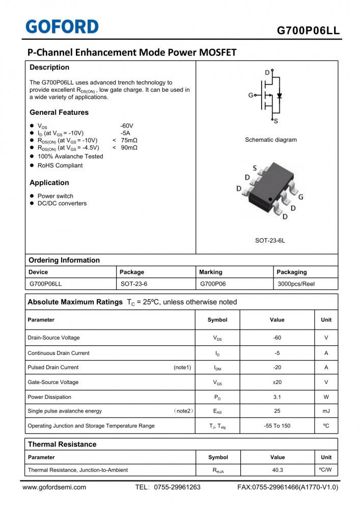 G700P06LL datasheet page 1