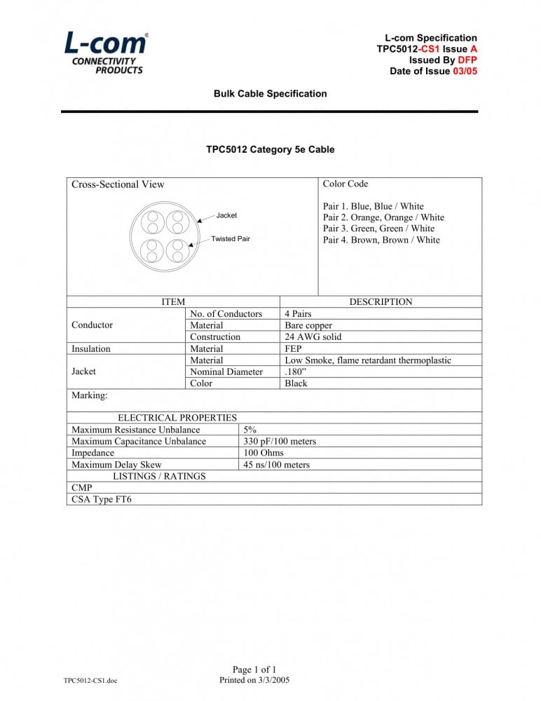 TPC5012 technical document preview