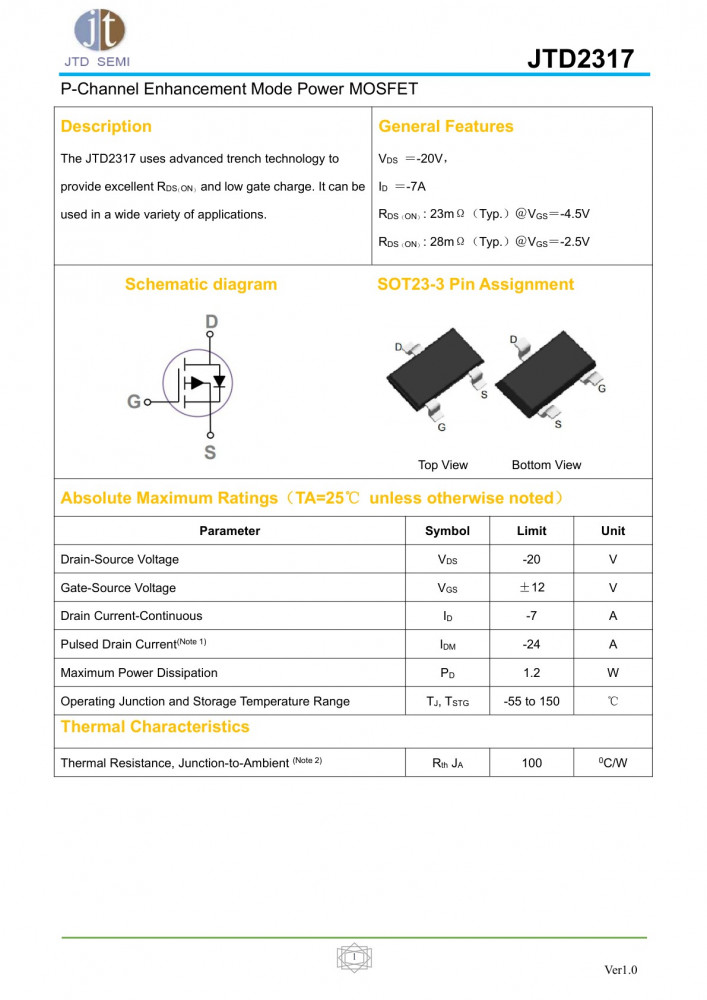 JTD2317 datasheet page 1
