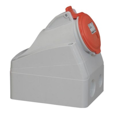 P17 Tempra - Surface mounting socket P17 - IP44 380/415V~ - 32A 2P+E - Two mounting angles 5° or 25° for sale