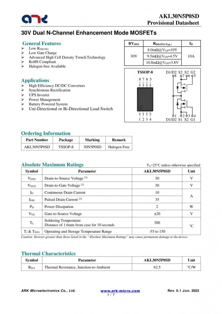 AKL30N5P0SD datasheet page 1