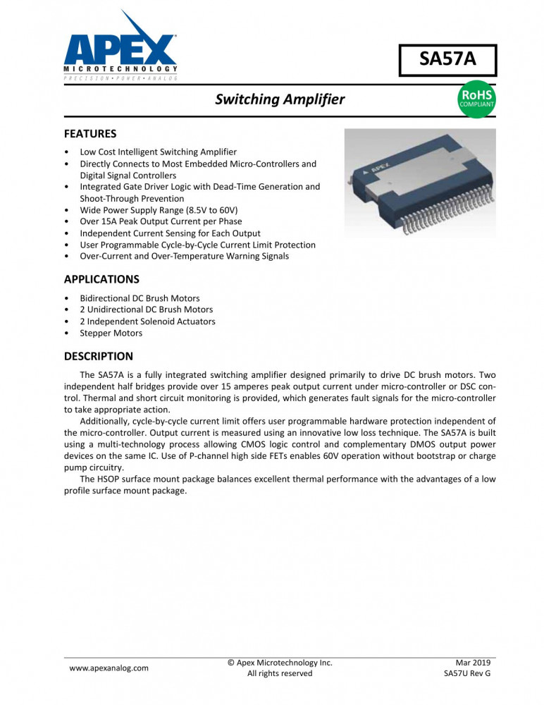 SA57AHU datasheet page 1