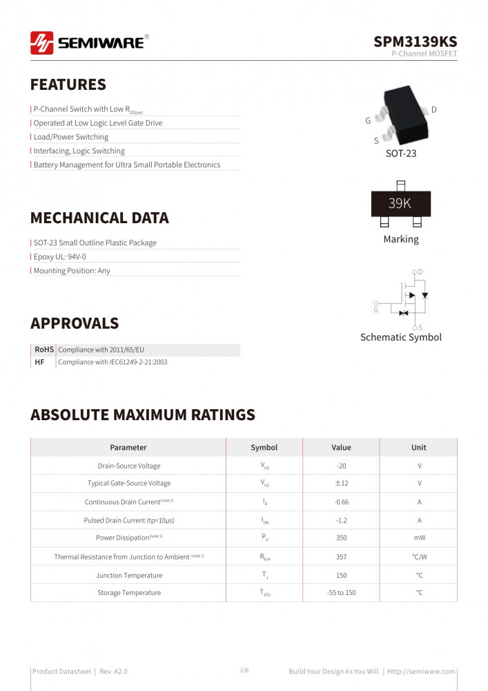 SPM3139KS datasheet page 1