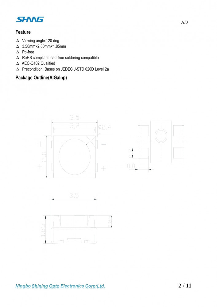 SN-NE3528KAXAO-N datasheet page 2