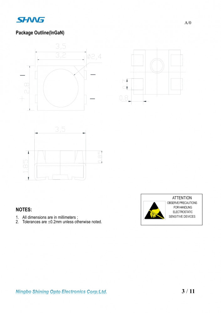 SN-NE3528KAXAO-N datasheet page 3