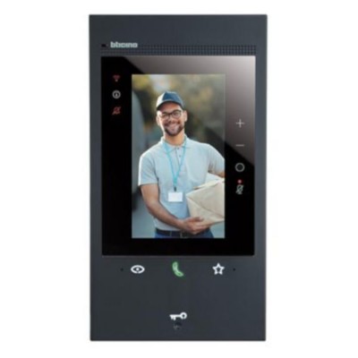 2 wires/Wi-Fi video internal unit black with Alexa built-in, 5