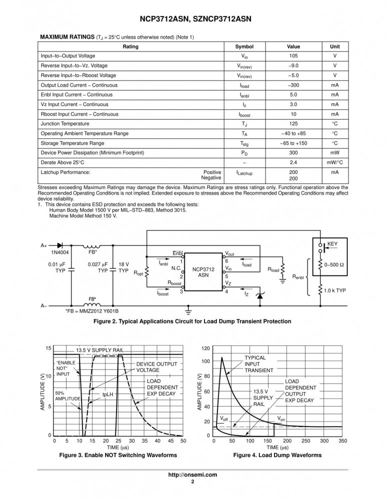 NCP3712ASNT3G technical document page 2