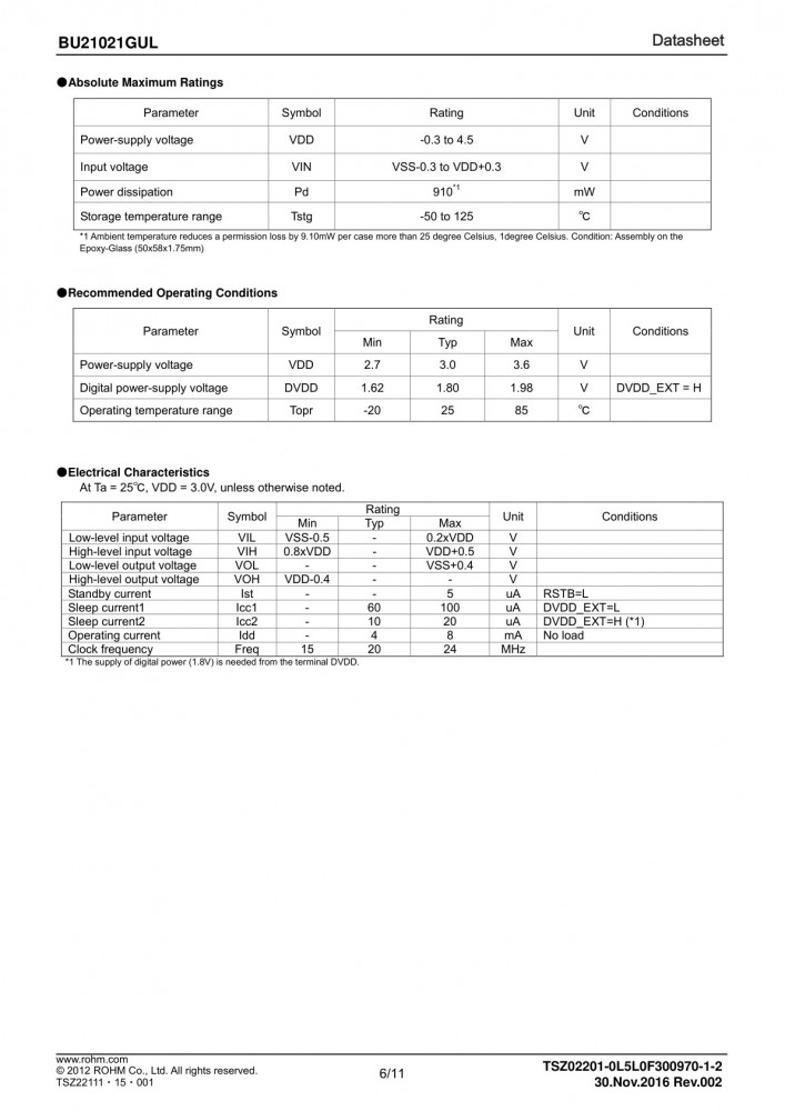 BU21021GUL-E2 datasheet page 6