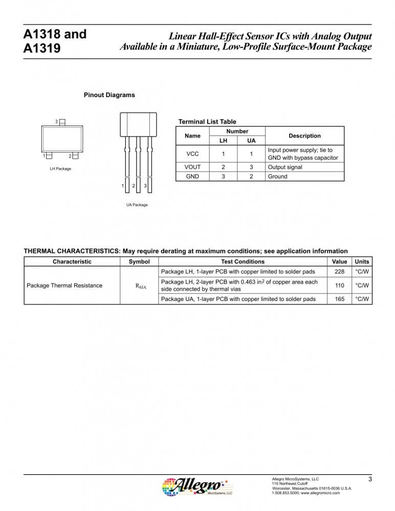 A1319 datasheet page 3
