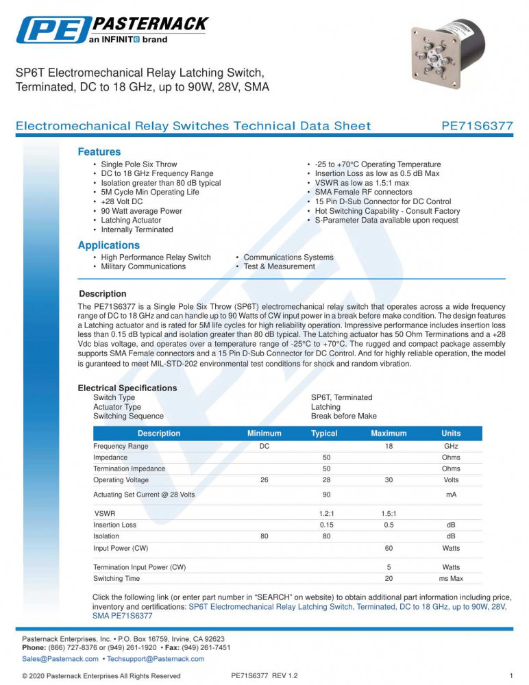 PE71S6377 technical document page 1