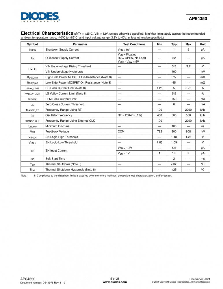 AP64350SP-13 datasheet page 5