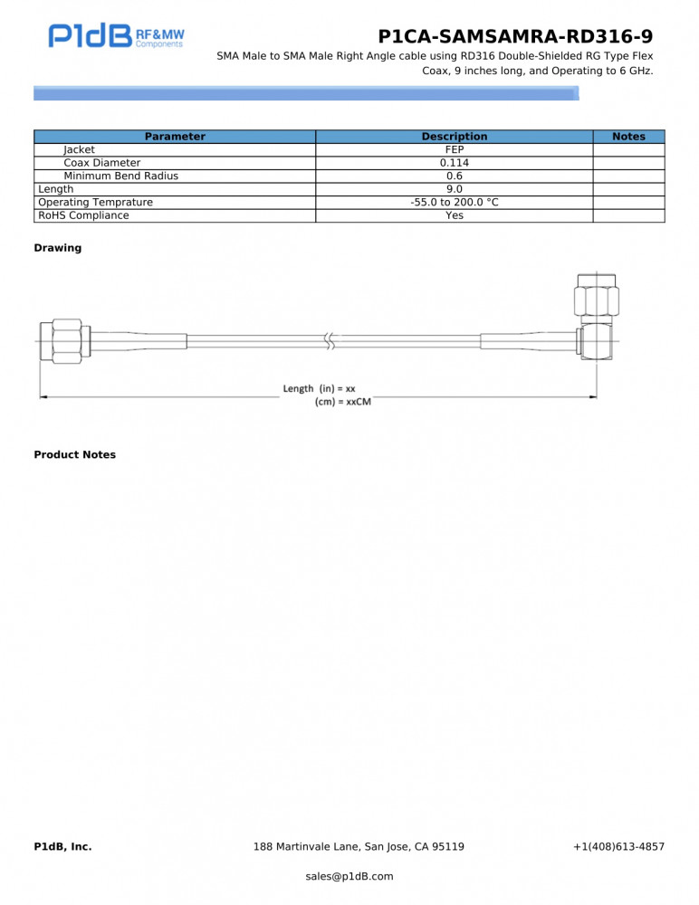 P1CA-SAMSAMRA-RD316-9 product drawing and documentation page