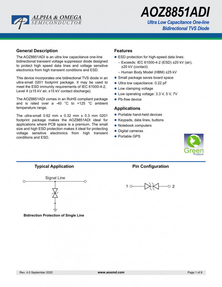 AOZ8851ADI-05 datasheet page 1
