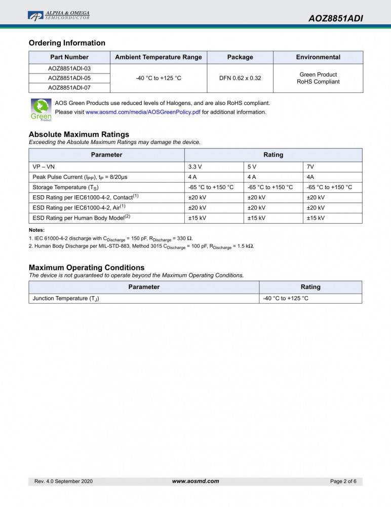 AOZ8851ADI-05 datasheet page 2